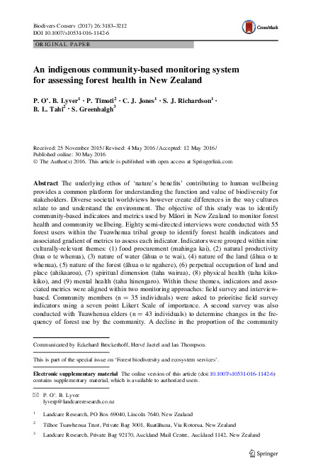 An Indigenous community-based monitoring system for assessing forest ... An Indigenous community-based monitoring system for assessing forest ...